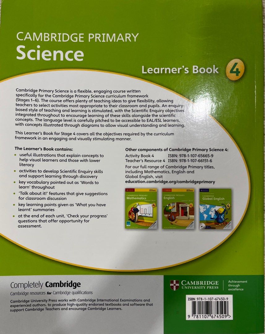 Cambridge Primary Science 4, Hobbies & Toys, Books & Magazines, Textbooks on Carousell