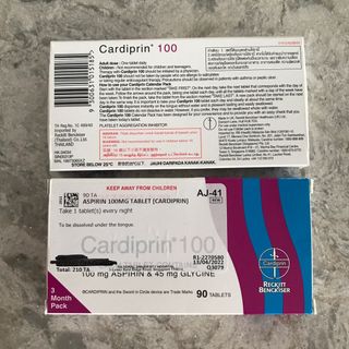 Cardiprin 100 Aspirin 100 mg & 45 mg Glycine, Health & Nutrition ...