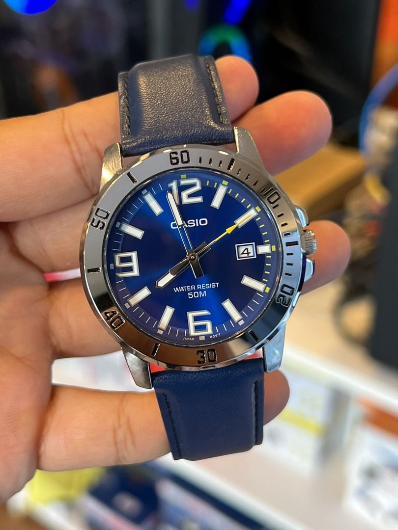 CASIO Analog Blue Leather Strap Men's Watch MTP-VD01L-2B / Legit Casio ...