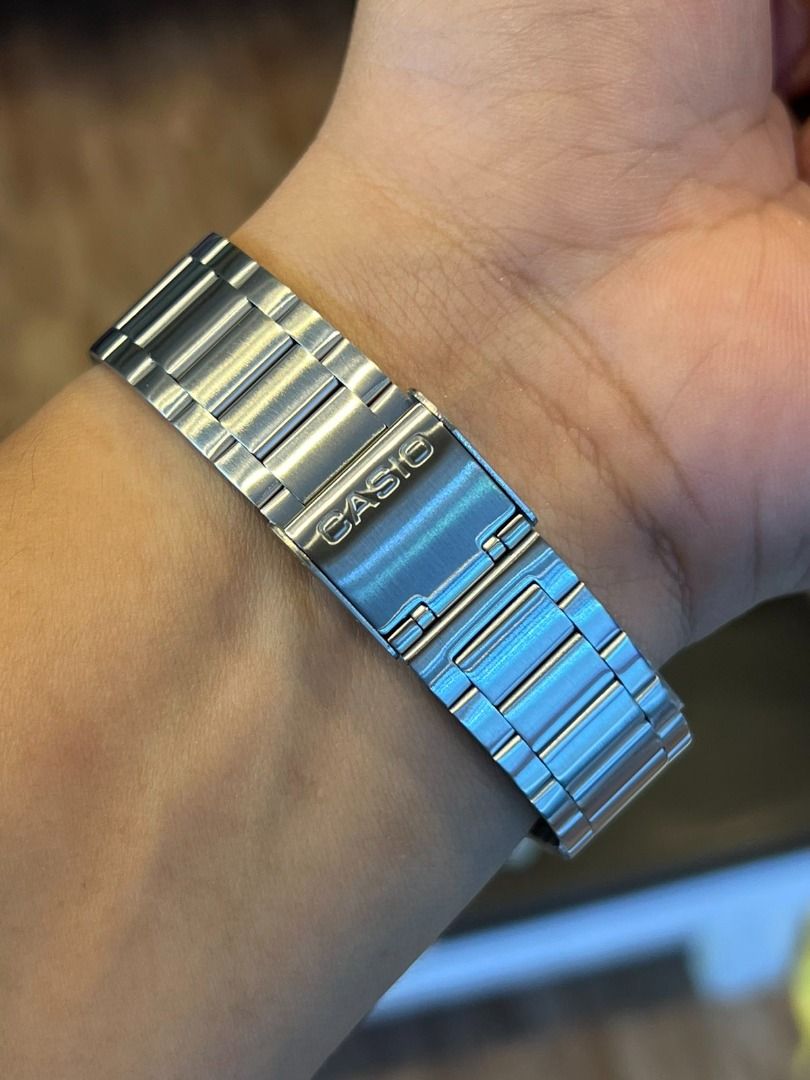 CASIO Illuminator Data Bank Digital Stainless Steel Silver Unisex Watch ...