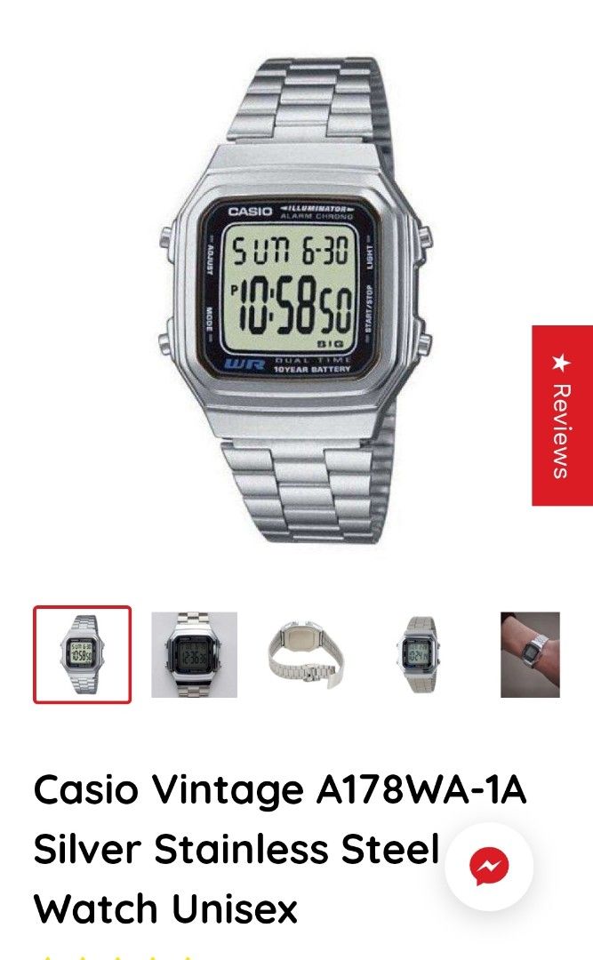 CASIO VINTAGE SILVER STAINLESS WATCH UNISEX, Men's Fashion, Watches ...