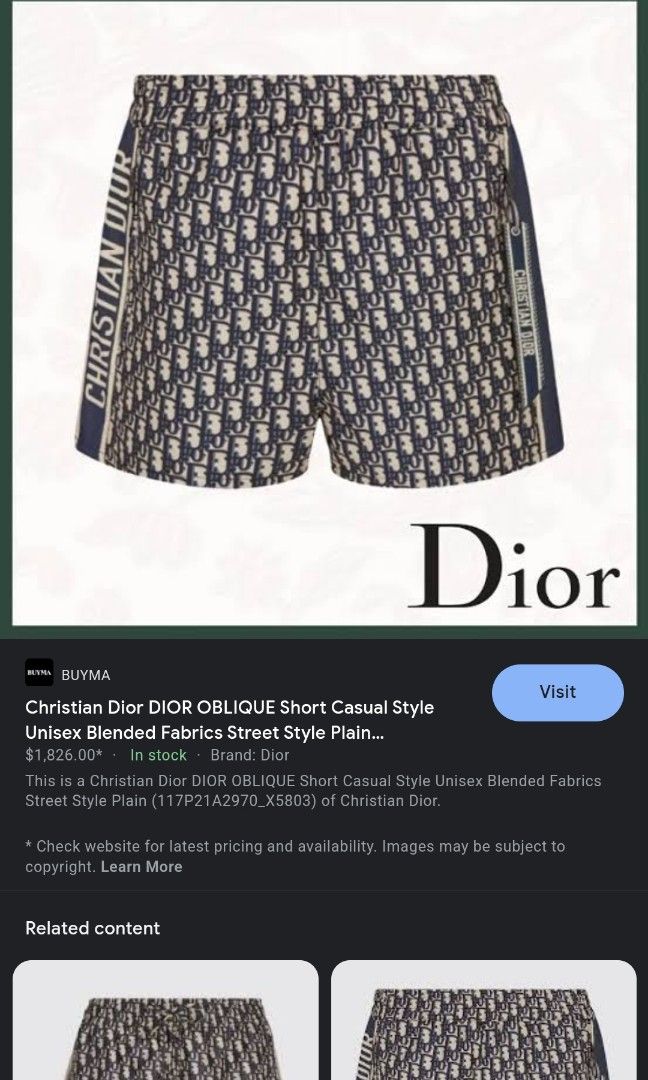 Christian Dior Oblique Shorts, Women's Fashion, Bottoms, Shorts on ...
