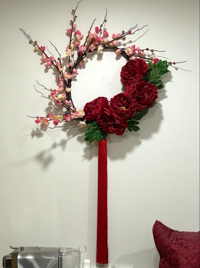CNY Circular/Fan Wreath, Furniture & Home Living, Home Decor, Wall ...