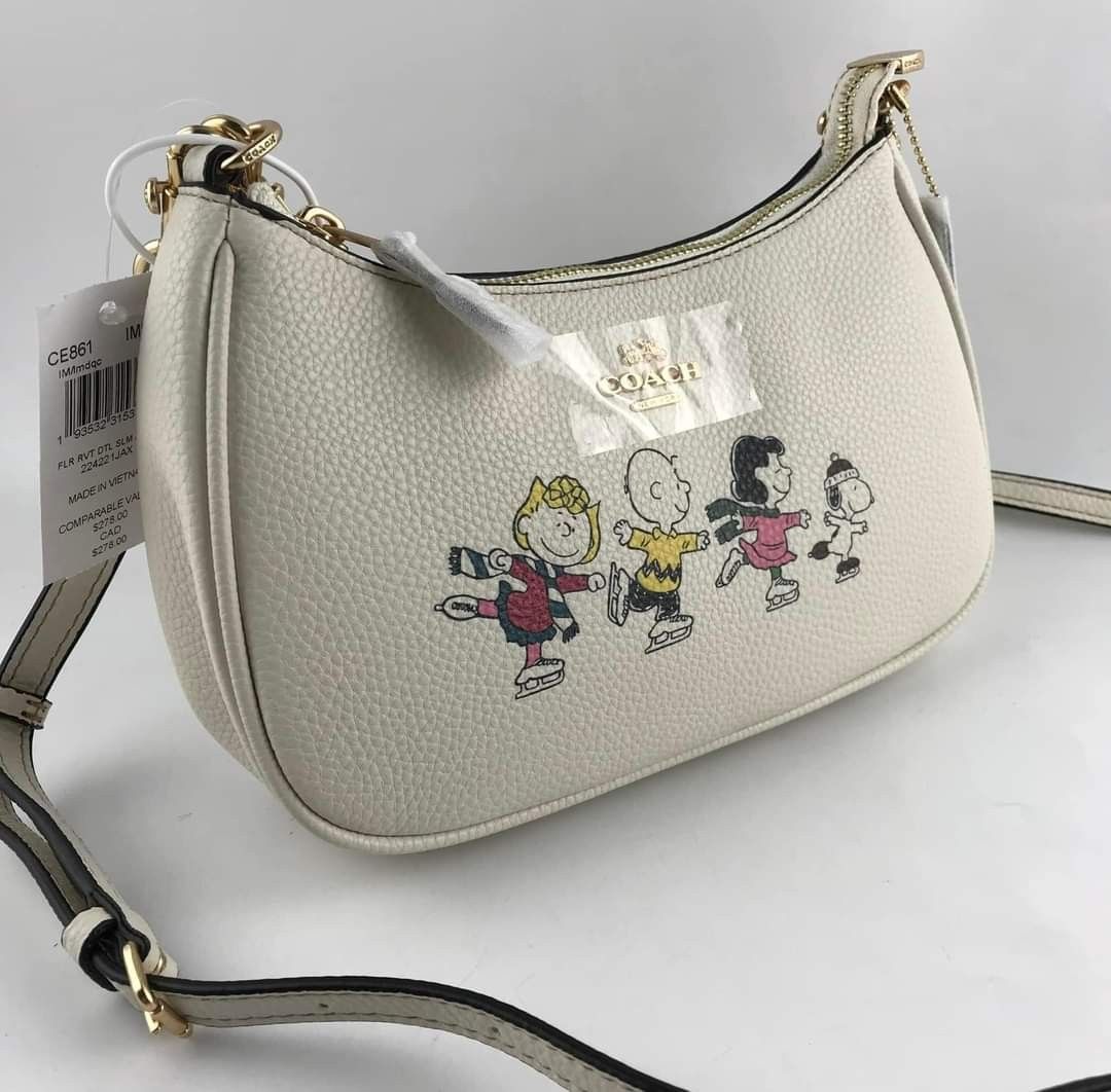 Coach X Peanuts Teri Shoulder Bag With Snoopy And Friends Motif, Women ...
