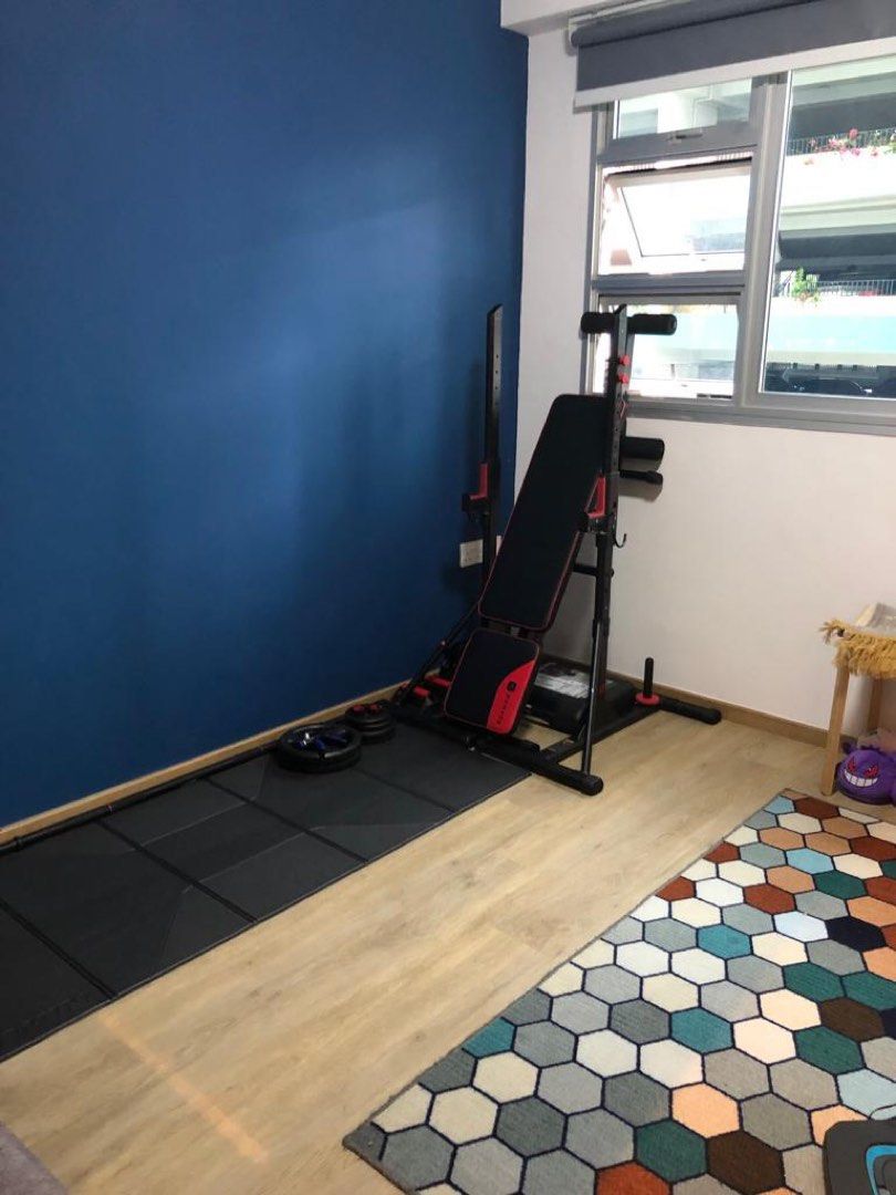 Decathlon Domyos Home Gym Weight Training Bench and Squat Bar Rack ...