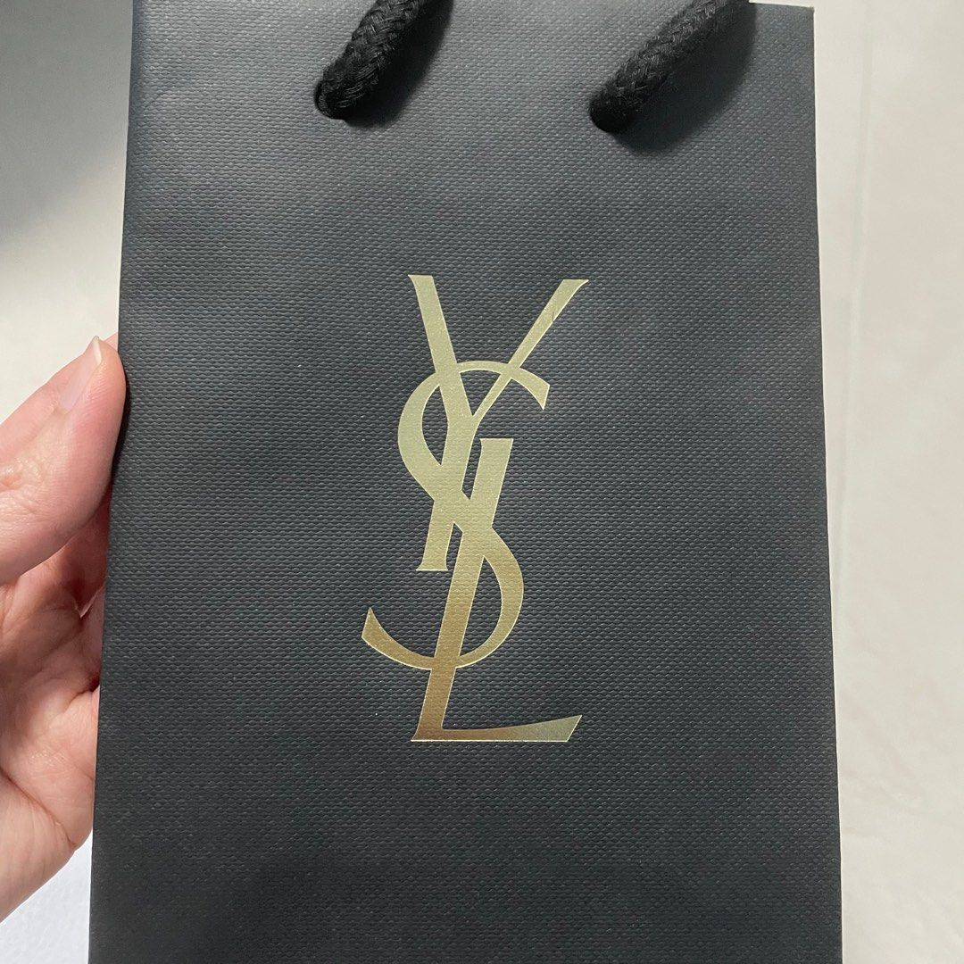 YSL paper bags plastic Luxury branded shipping carrier plastic ribbon ...