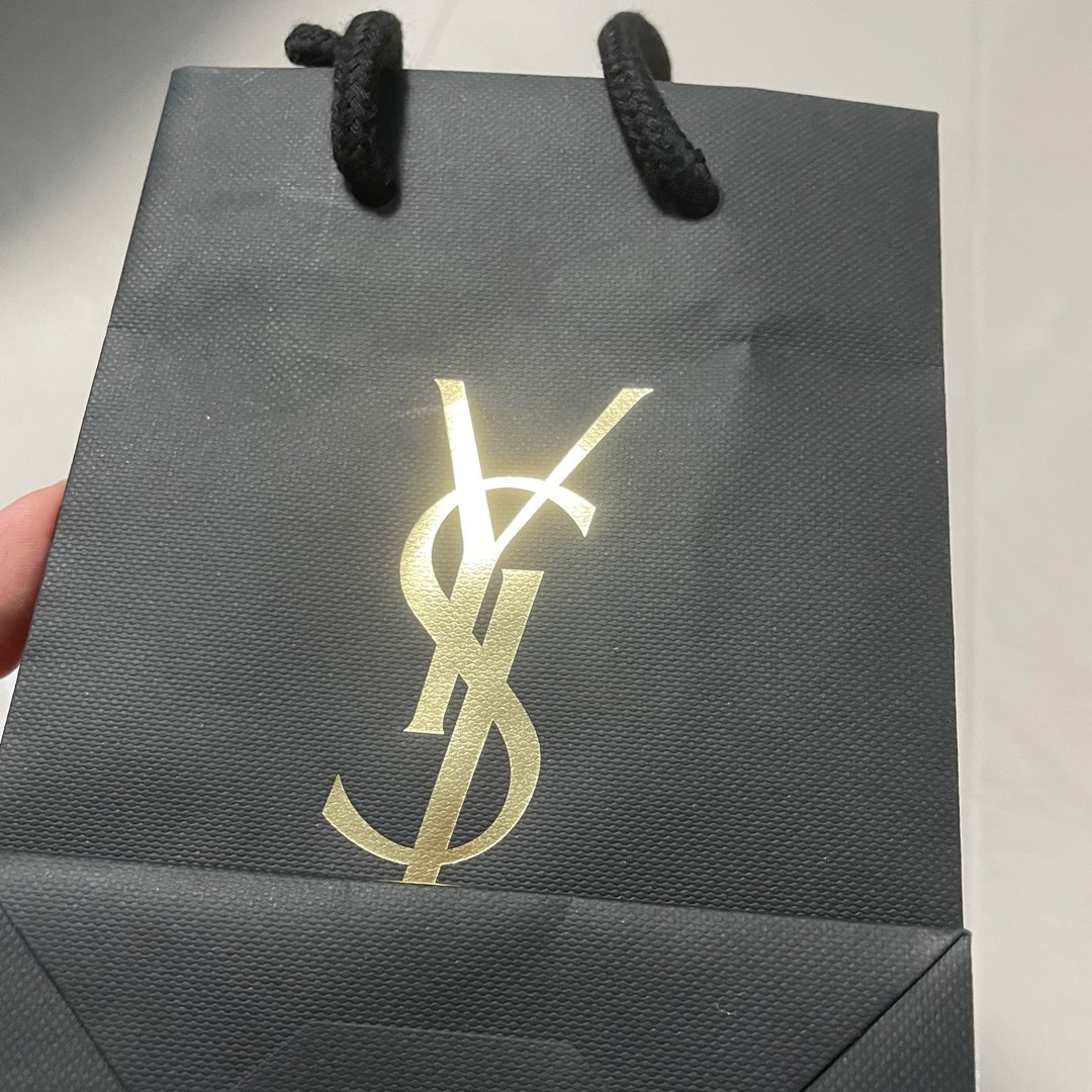 YSL paper bags plastic Luxury branded shipping carrier plastic ribbon ...