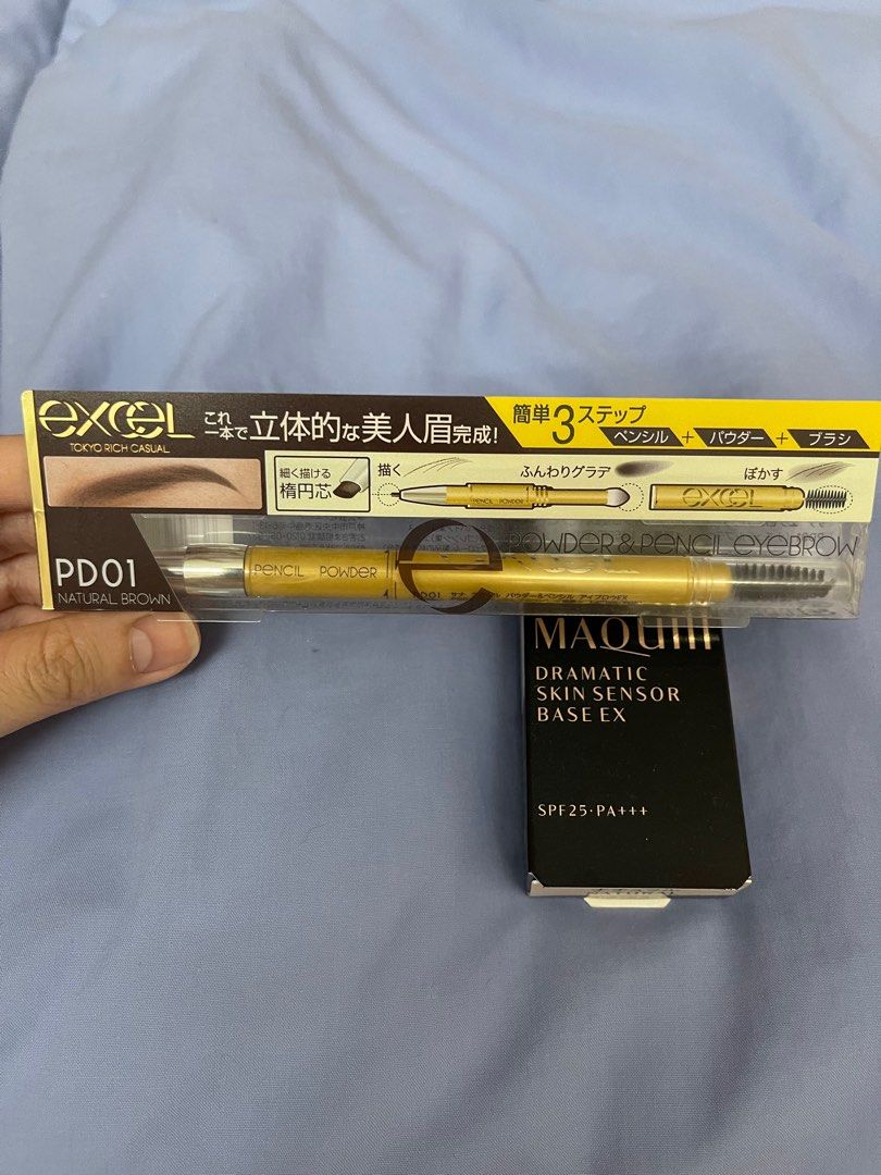Excel Powder & Eyebrow Pencil PD01 / Maquillage Dramatic Skin Sensor ...