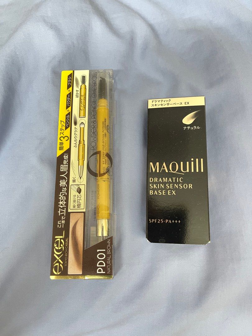Excel Powder & Eyebrow Pencil PD01 / Maquillage Dramatic Skin Sensor ...