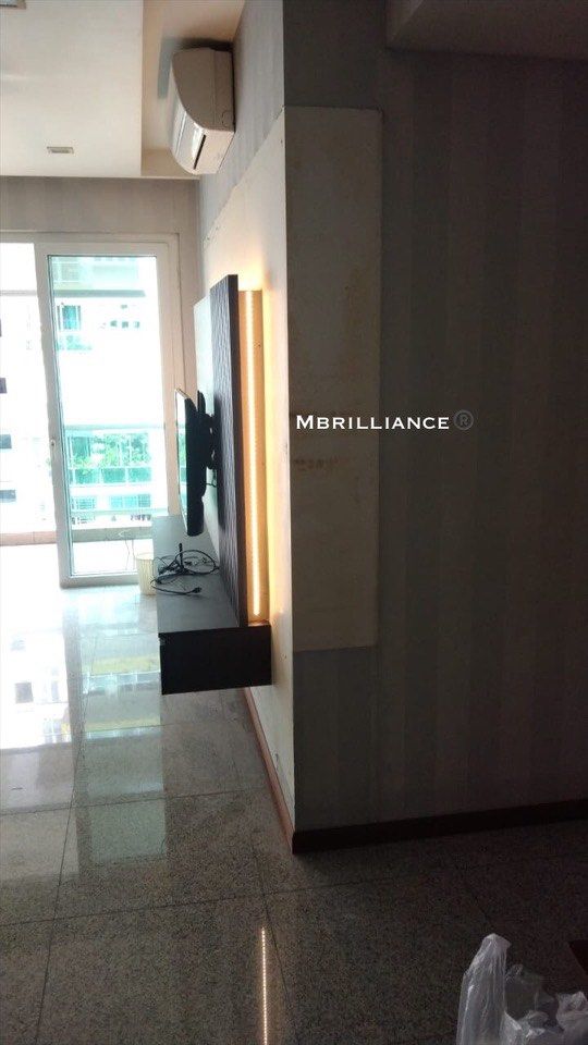 Fluted panel tv console feature wall set, Furniture & Home Living ...