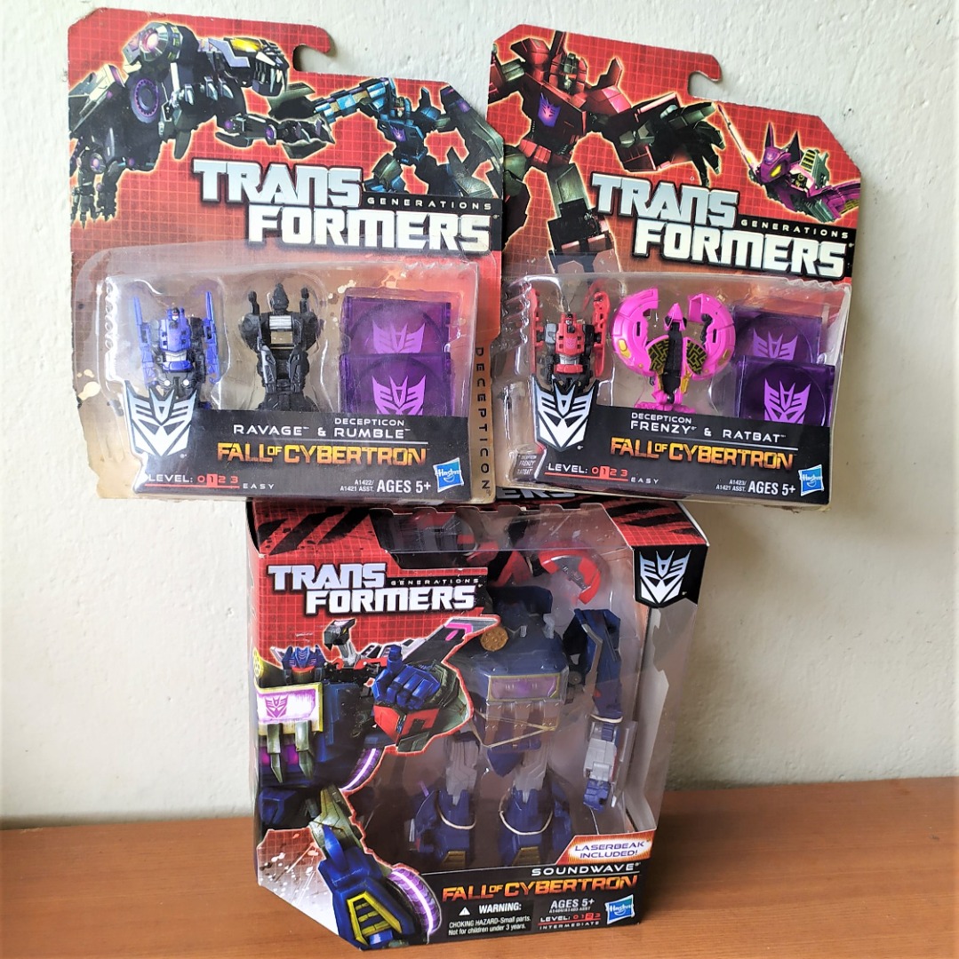 GENERATIONS SOUNDWAVE DISC RAVAGE RATBAT RUMBLE FRENZY LASERBEAK FALL ...
