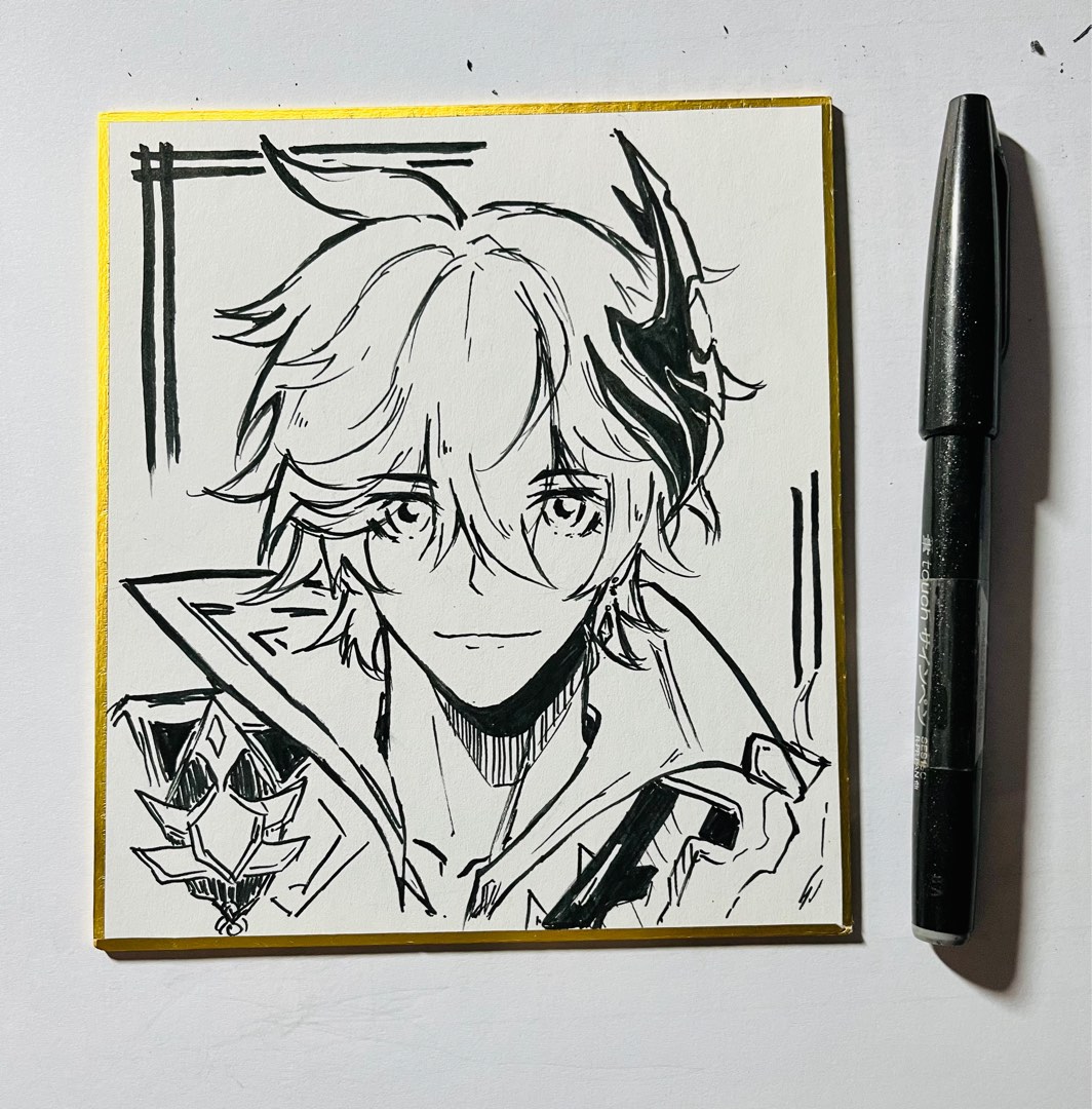 Genshin childe shikishi, Hobbies & Toys, Memorabilia & Collectibles, J ...