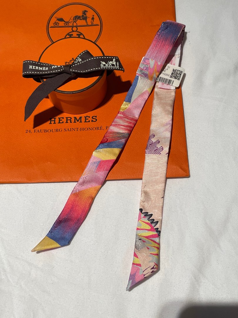 Hermes marble silk doll Twilly, Luxury, Accessories on Carousell