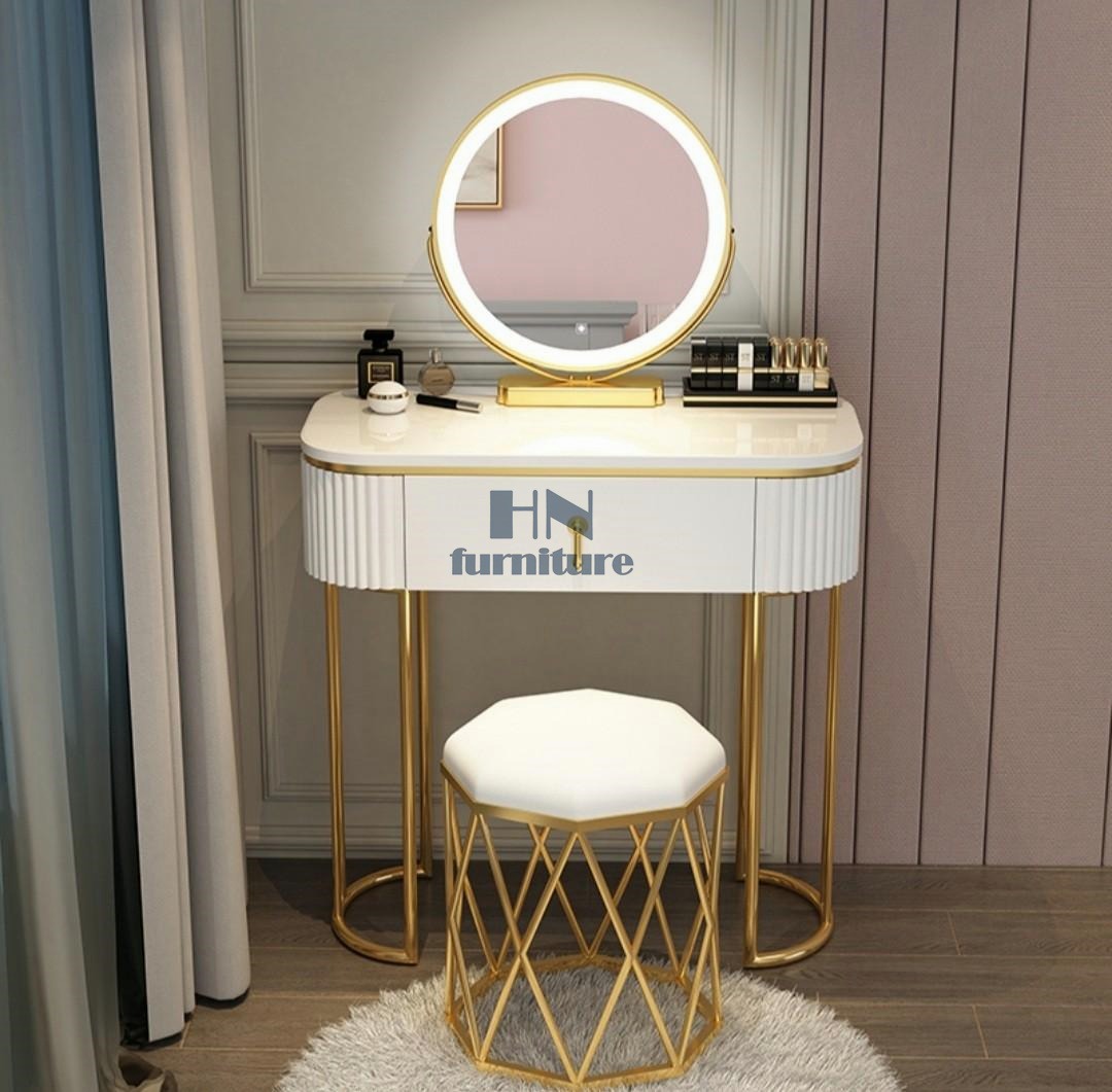 hn-0240 VERNIE _ Modern Luxury Vanity Table Set / Dresser, Furniture ...