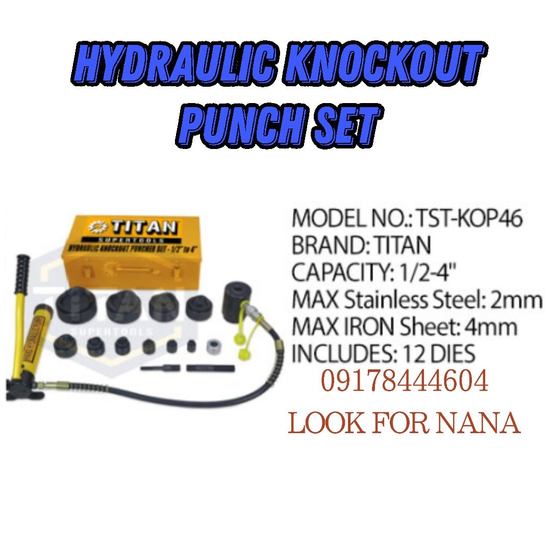 HYDRAULIC KNOCKOUT PUNCH SET, Commercial & Industrial, Construction Tools & Equipment on Carousell