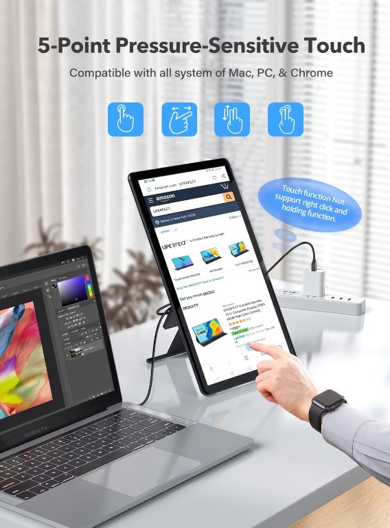 ~instock~ UPERFECT Y Portable Monitor Freestanding Touchscreen, 15.6 ...
