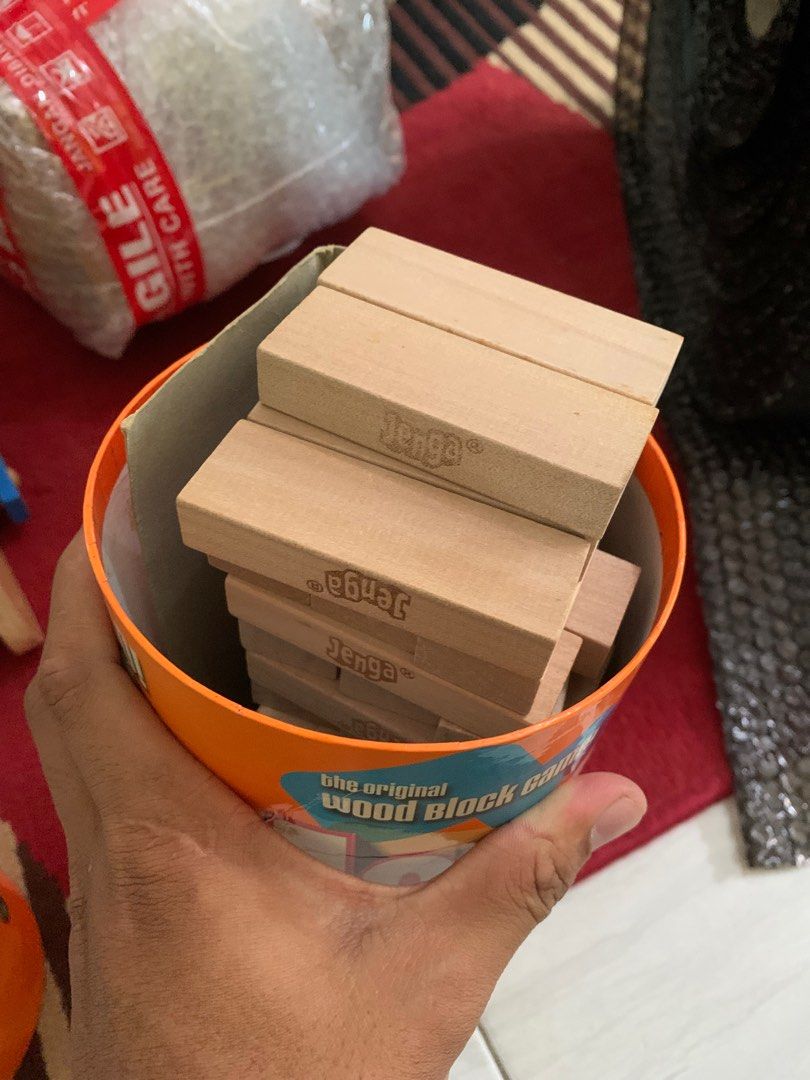 JENGA HASBRO Wood Stacking Game, Toys & Collectibles, Permainan Papan ...