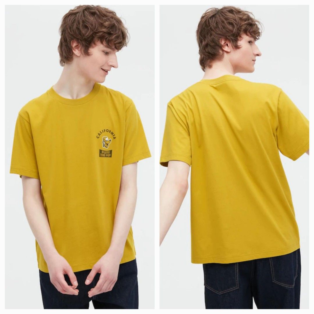 Kaos UT Uniqlo Disney Pluto Baru Asli Original, Fesyen Pria, Pakaian ...