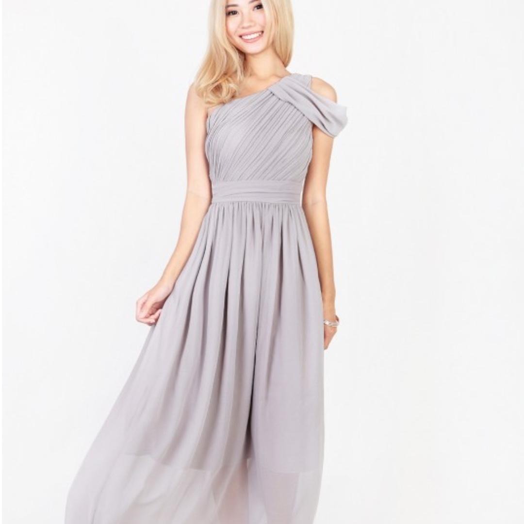 Keyers Drape Toga Dress In Grey, Women's Fashion, Dresses & Sets ...