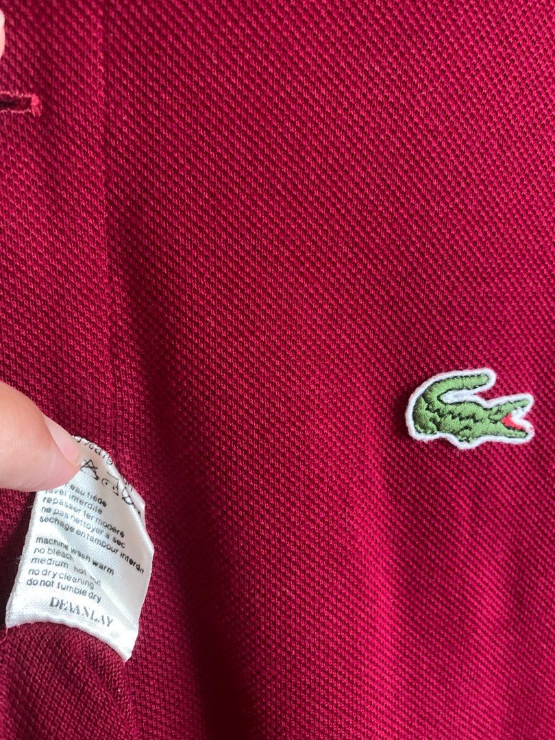 Lacoste Maroon Long Sleeves Polo Shirt, Men's Fashion, Tops & Sets ...