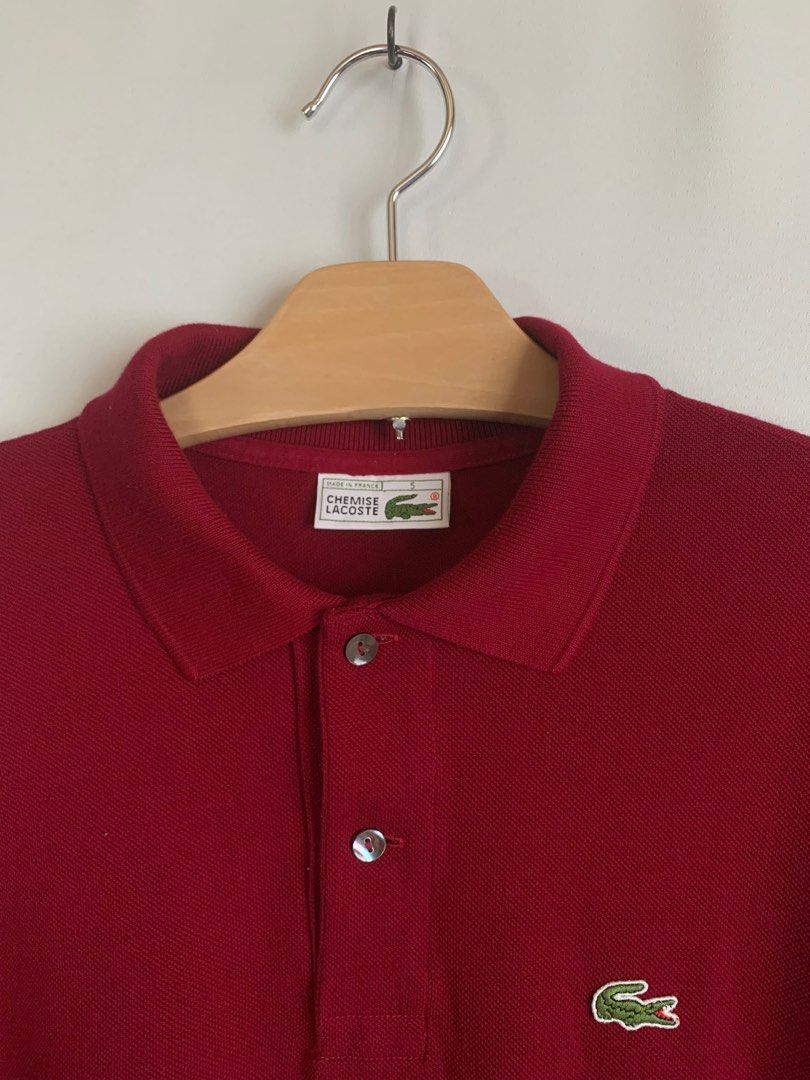 Lacoste Maroon Long Sleeves Polo Shirt, Men's Fashion, Tops & Sets ...
