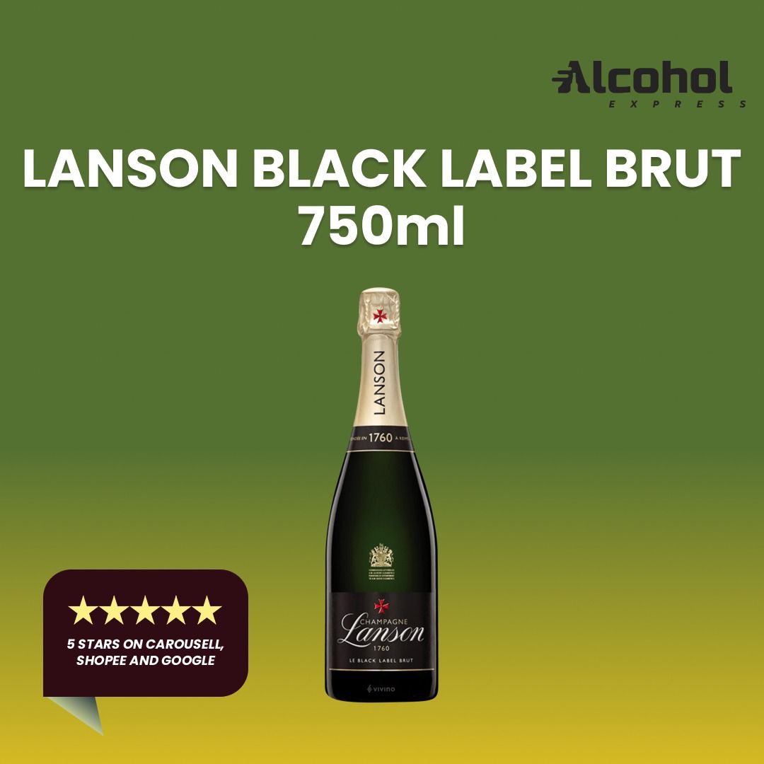 Lanson Black Label Brut Champagne 750ml, Food & Drinks, Alcoholic ...
