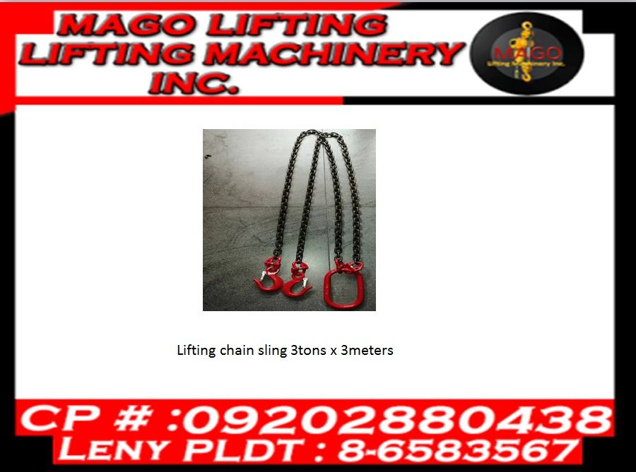 Lifting Chain Sling 3tons x 3meters, Commercial & Industrial ...