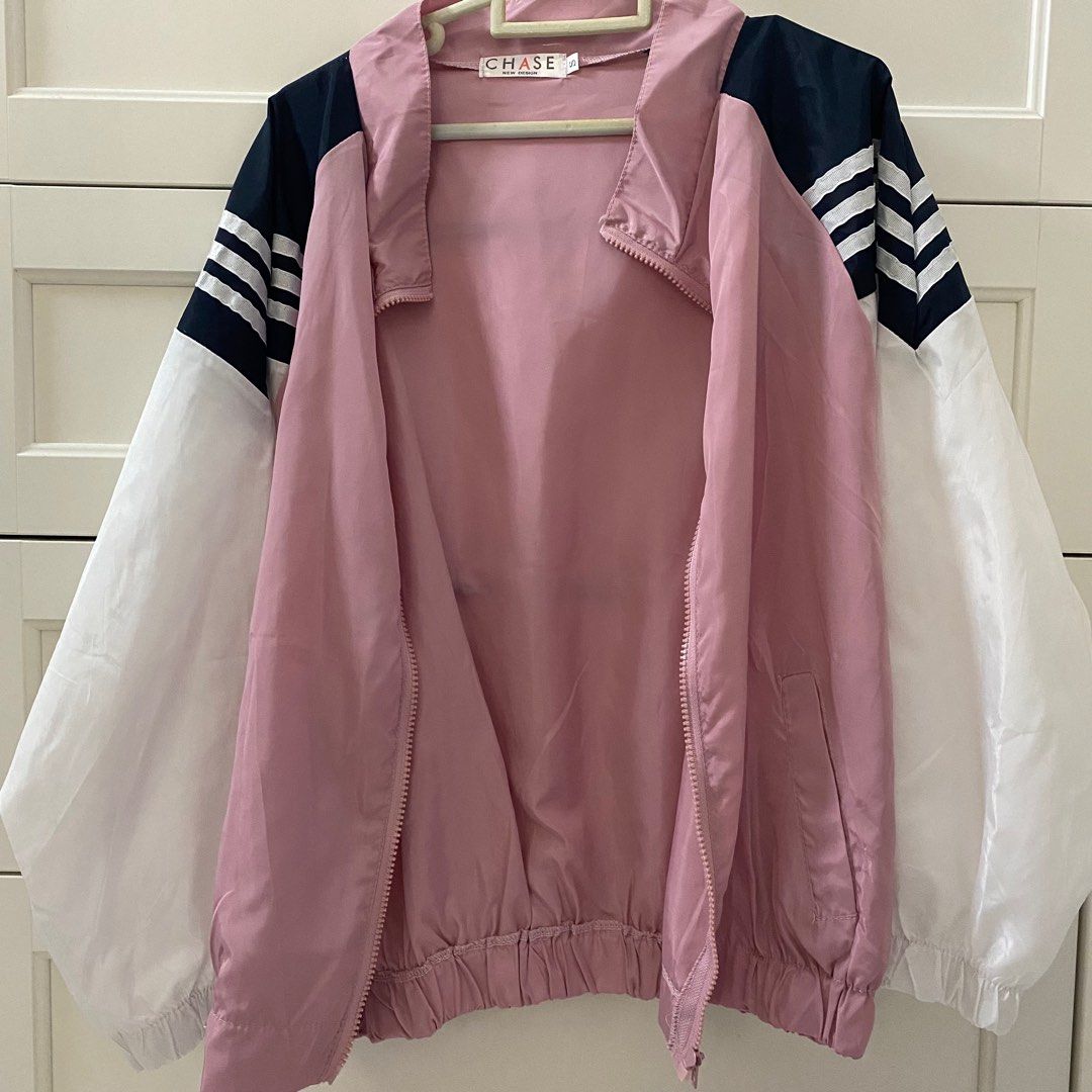 light pink windbreaker, Women's Fashion, Tops, Other Tops on Carousell