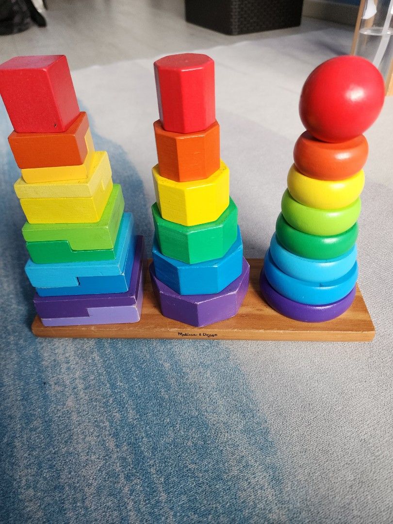 Melissa & Doug Geometric Stacker, Hobbies & Toys, Toys & Games on Carousell