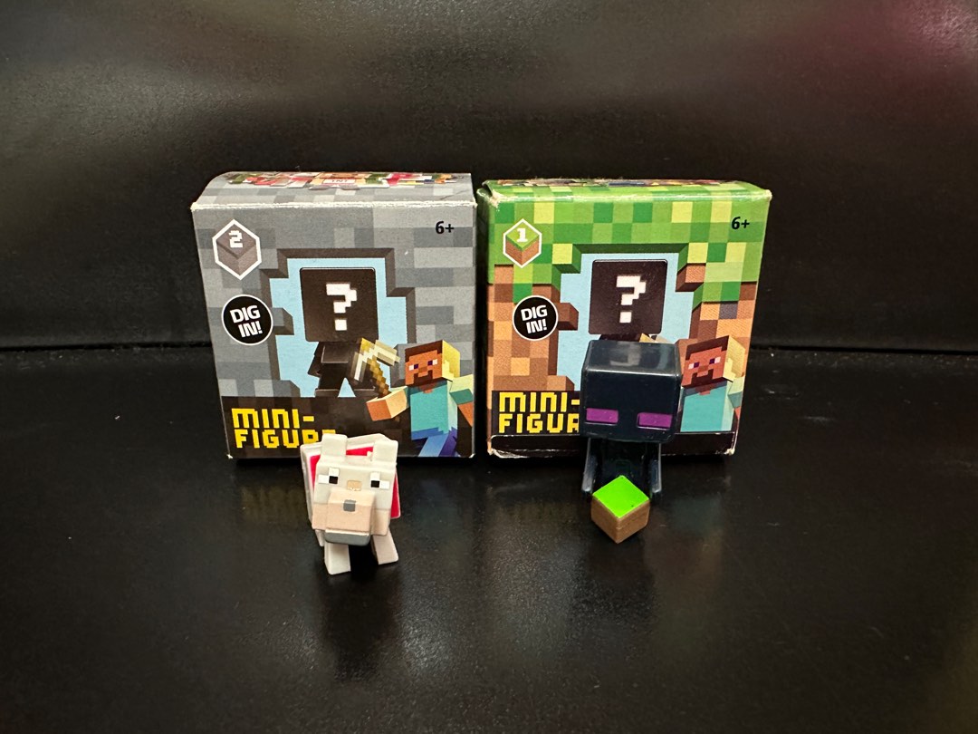 Minecraft Minifigure Mystery Box Grass Series 1 Enderman Stone Series 2 ...