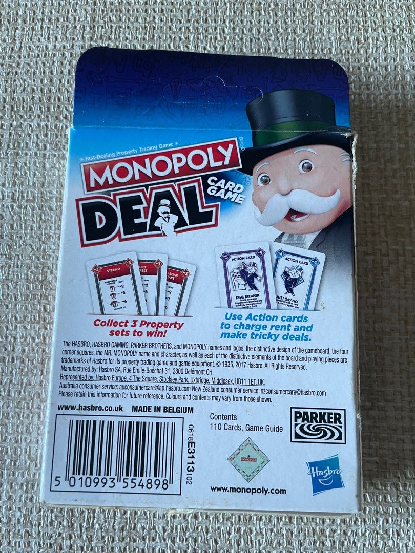 Monopoly Deal Game Card, Hobbies & Toys, Toys & Games on Carousell