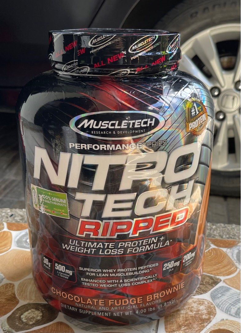 MUSCLETECH NITROTECH RIPPED 4LBS, Health & Nutrition, Health ...