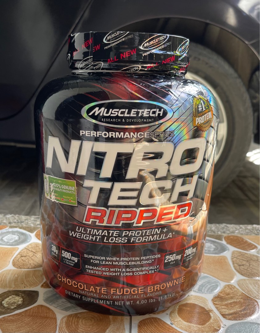 MUSCLETECH NITROTECH RIPPED 4LBS, Health & Nutrition, Health ...
