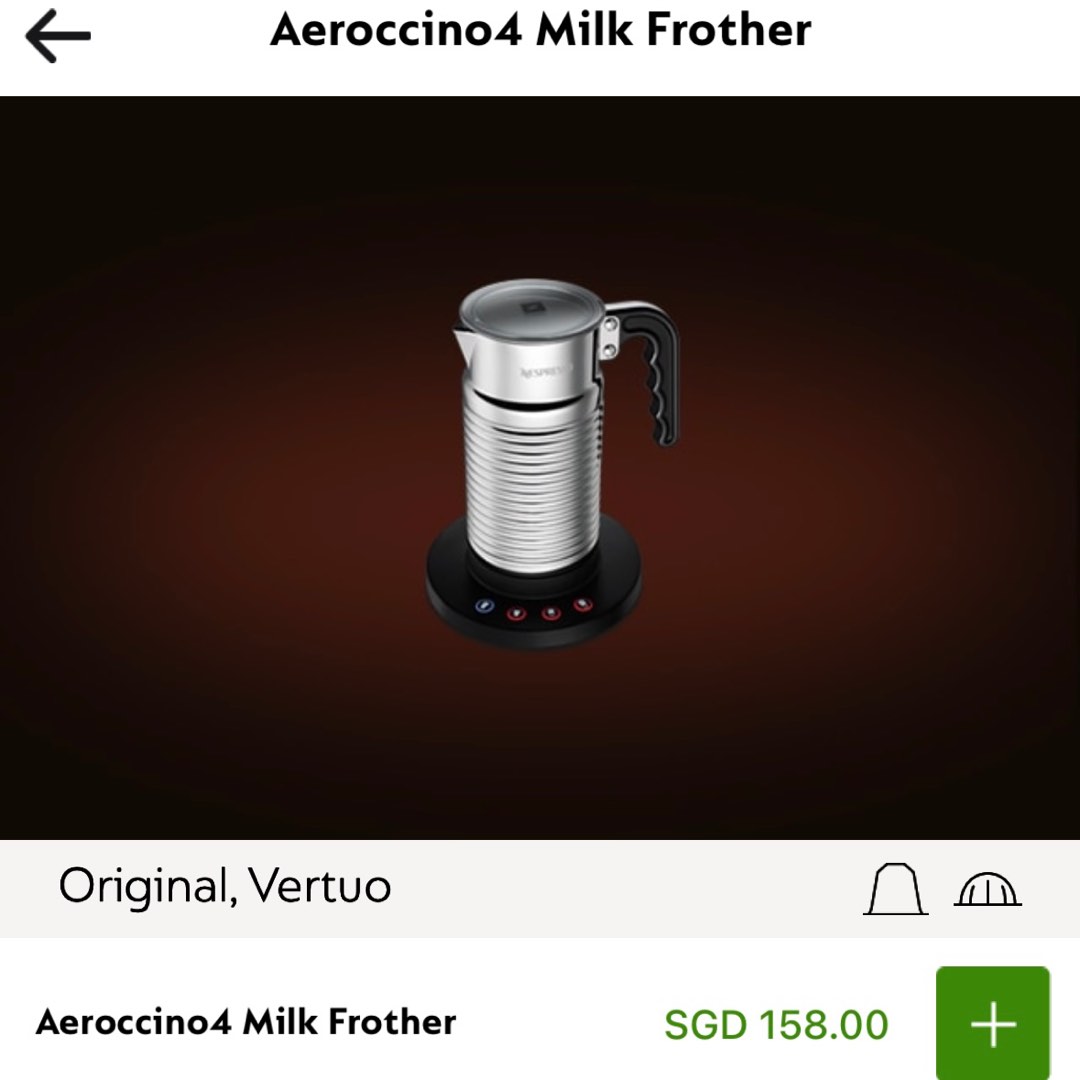 Nespresso Aeroccino 4 Milk Frother, TV & Home Appliances, Kitchen ...