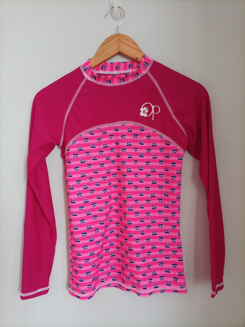 OP Hot Pink Rashguard, Women's Fashion, Swimwear, Rash guard on Carousell