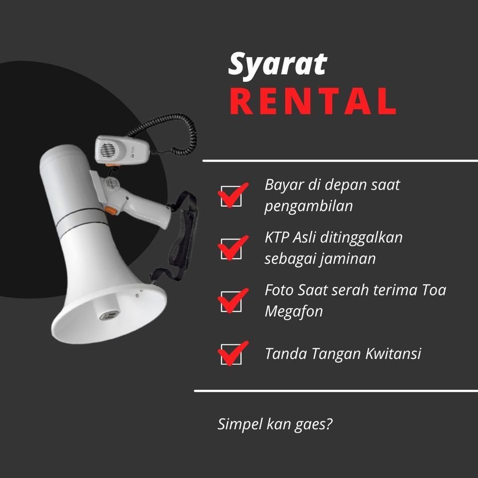 Penyewaan toa megaphone untuk memberi araha ke pada anak touring ...