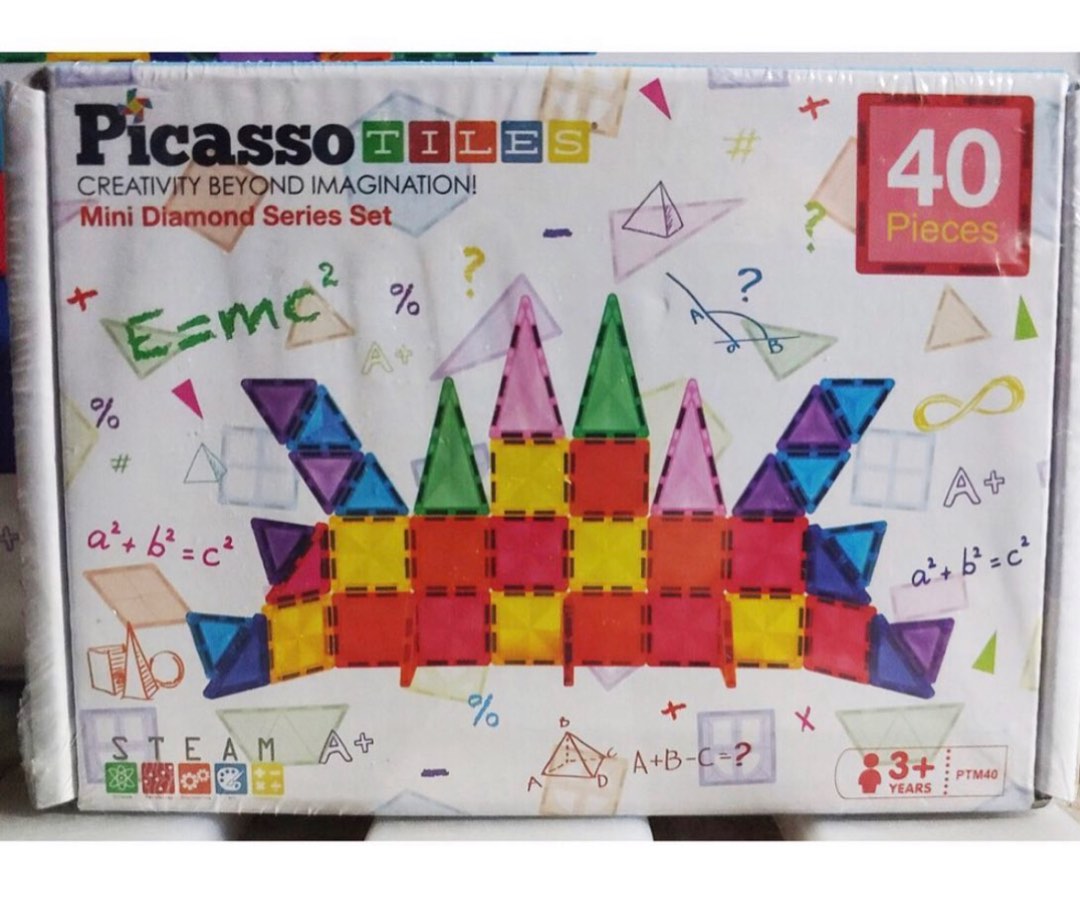 Picasso Tiles 40 Piece Magnetic Building Blocks, Hobbies & Toys, Toys ...
