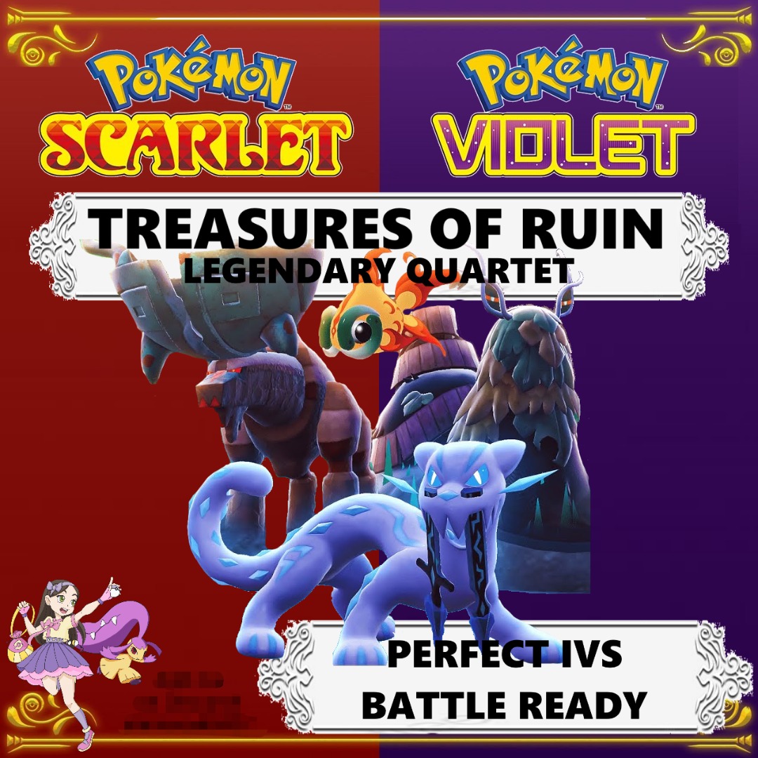 Pokemon Scarlet Violet 6IV Legendaries Treasures of Ruin Set of 4 ...