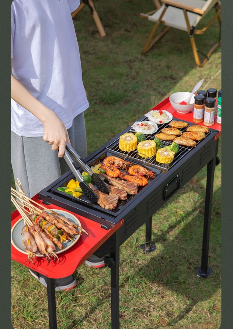 Portable BBQ Satay Grill / Charcoal Barbecue Pit / Outdoor Cooking ...