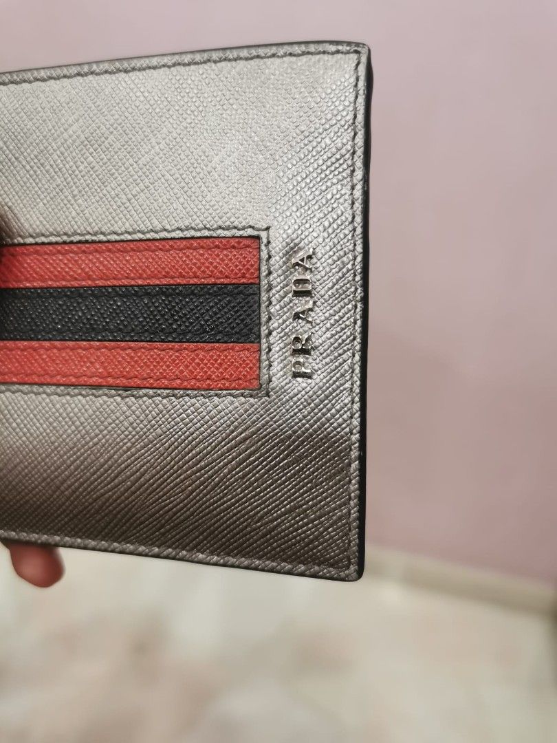 Prada men bi-fold wallet, Luxury, Bags & Wallets on Carousell