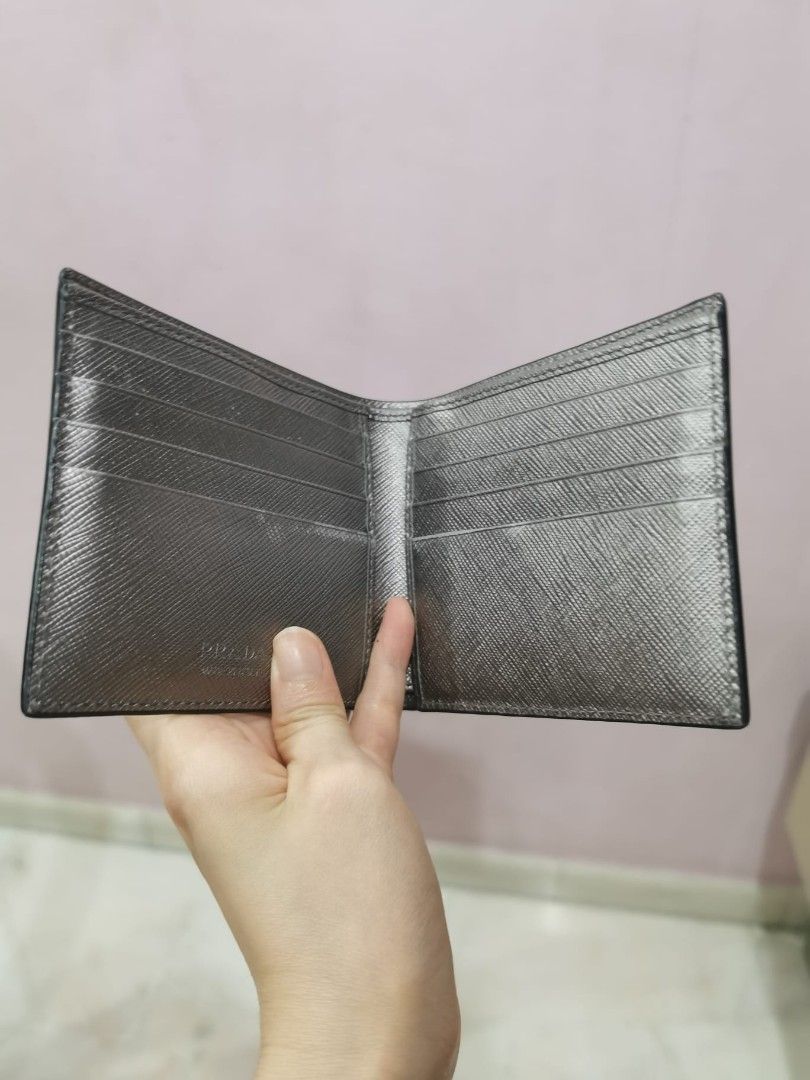 Prada men bi-fold wallet, Luxury, Bags & Wallets on Carousell