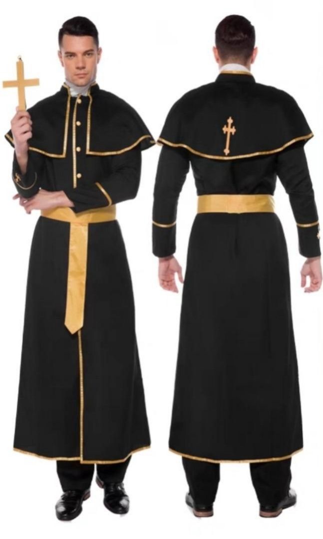 Priest Costume, Men's Fashion, Tops & Sets, Sets & Coordinates on Carousell