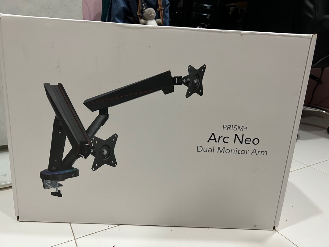 Prism Arc Neo Dual Monitor Arm, Computers & Tech, Parts & Accessories, Computer Parts on Carousell
