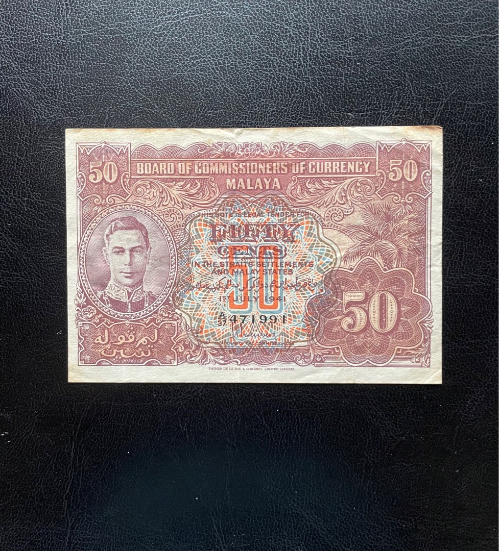 RARE- 50 Cents Board Of Commissioners Of Currency Malaya For Sale ...