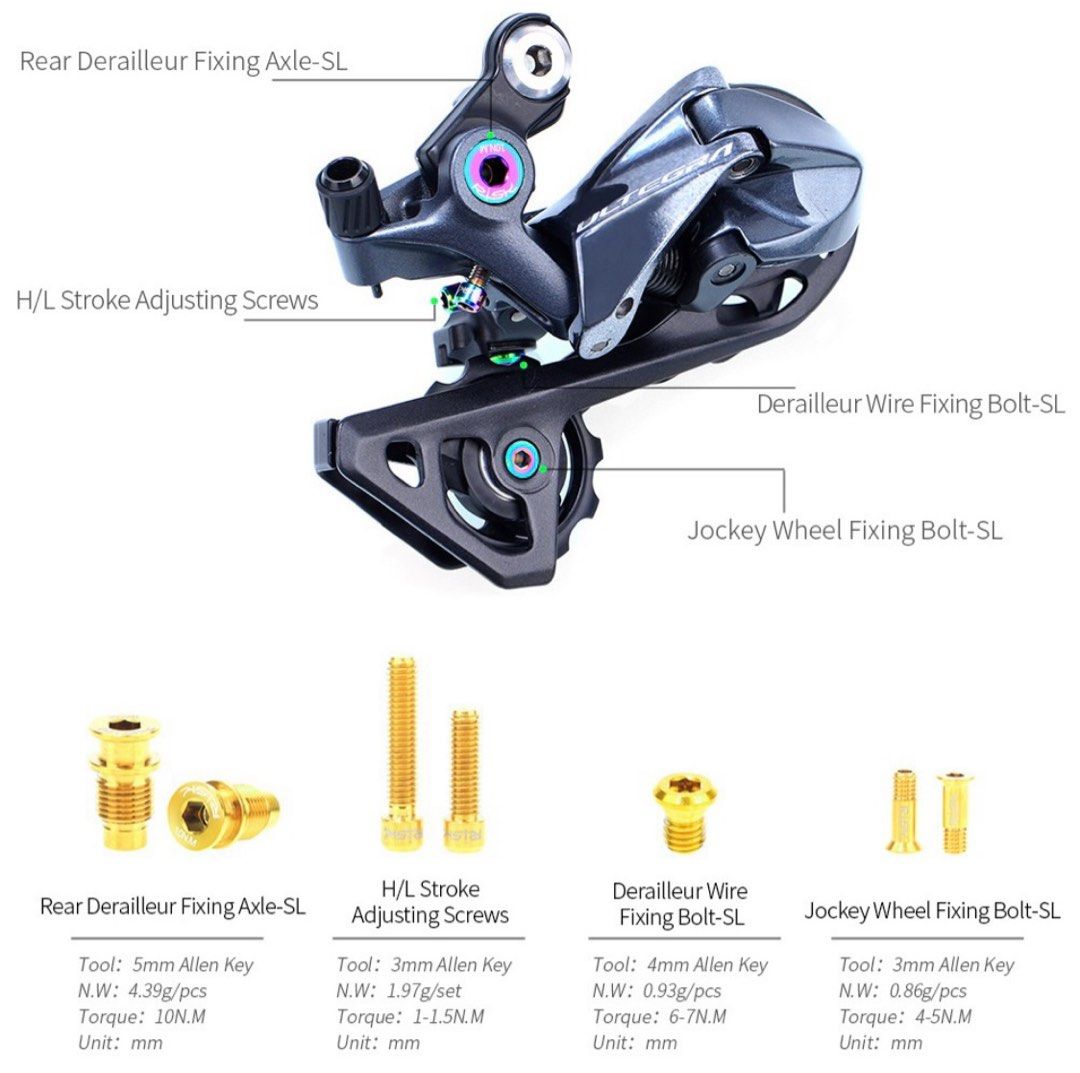 Risk UTR8000 Titanium Screw Set, Sports Equipment, Bicycles & Parts ...
