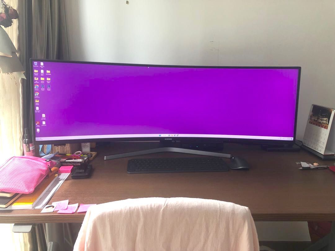 SAMSUNG 49" Curved Monitor with Super Ultra-wide screen under warranty ...