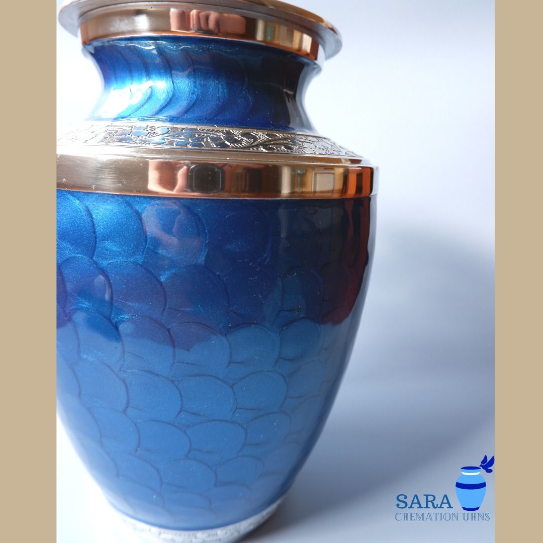 [saraurnsph] Serene Soul Aluminum Urn Cremation Urn Jar Blue Urn Metal ...
