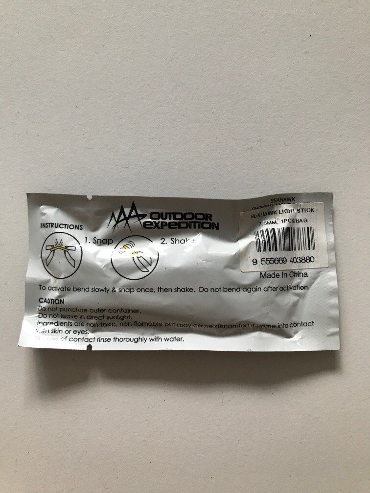 Sea Hawk Light Stick (7.5mm x 75mm), Sports Equipment, Fishing on Carousell