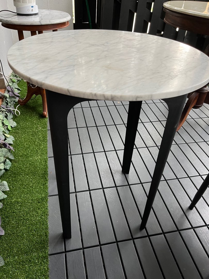 Small Marble Table 60cm diameter, Furniture & Home Living, Furniture ...