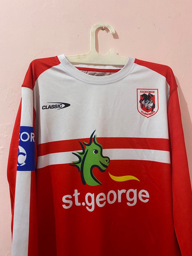 St. George Illawarra Dragons NRL Rugby jersey t shirt, Fesyen Pria ...